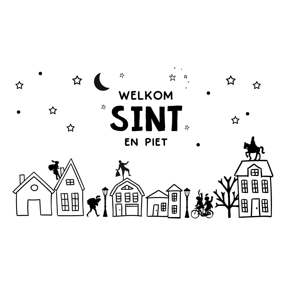 Raamsticker sinterklaas getekend XXL – Label2X B.V.